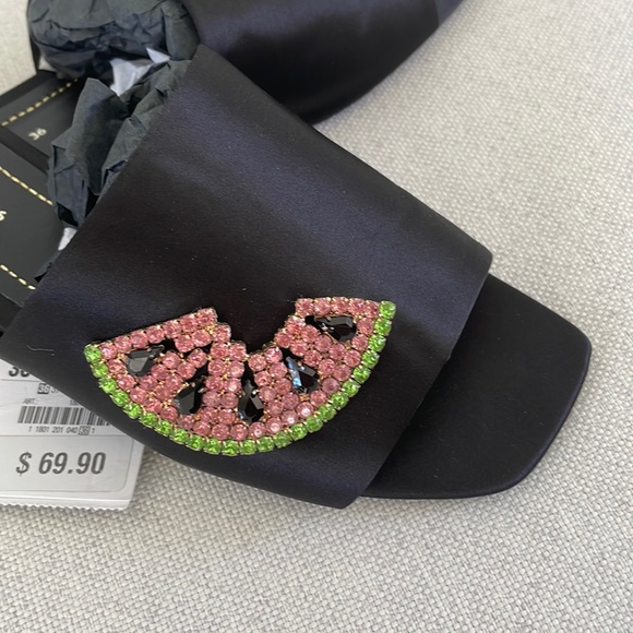 Zara | Shoes | Zara Black Slides | Poshmark